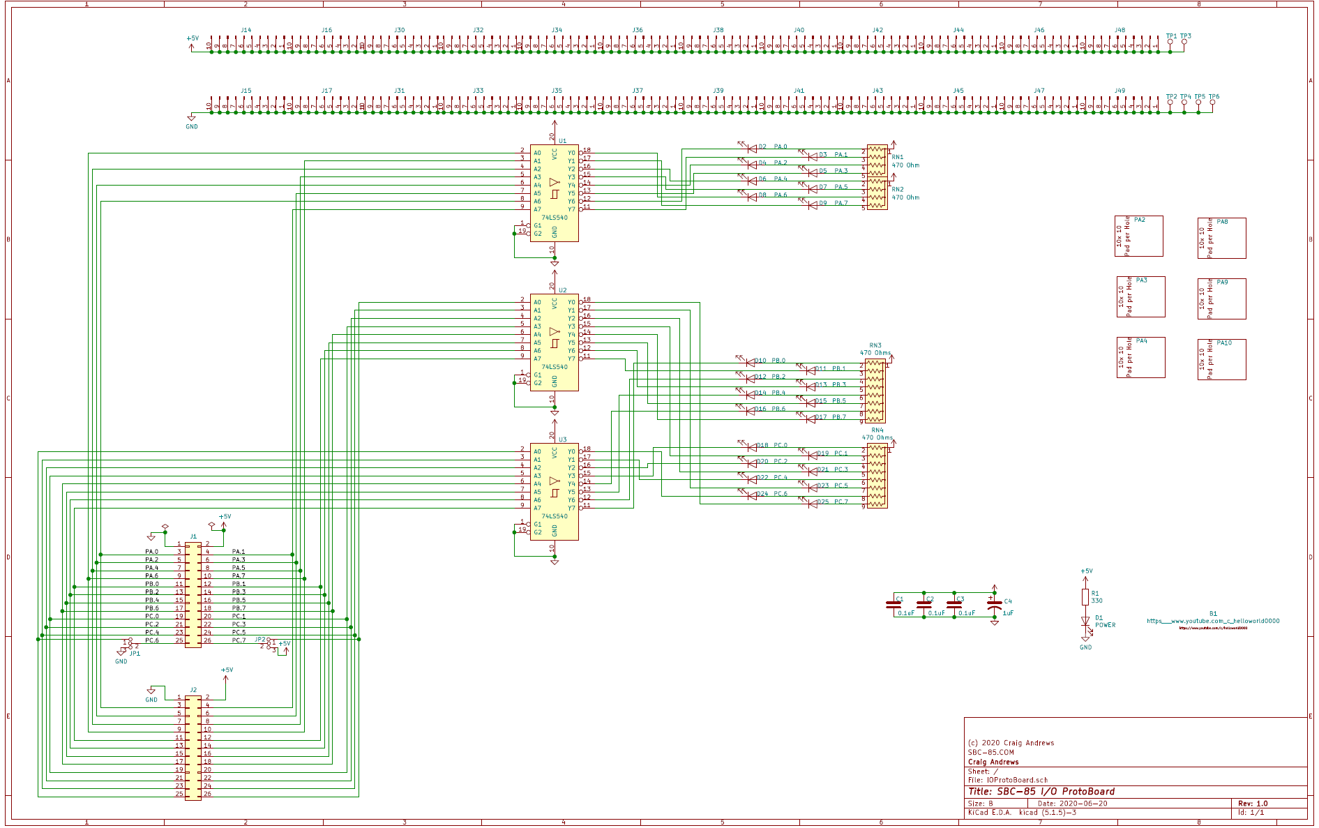 Port I/O Prototyping Board v1.0 Schematic » Bits Of The Golden Age