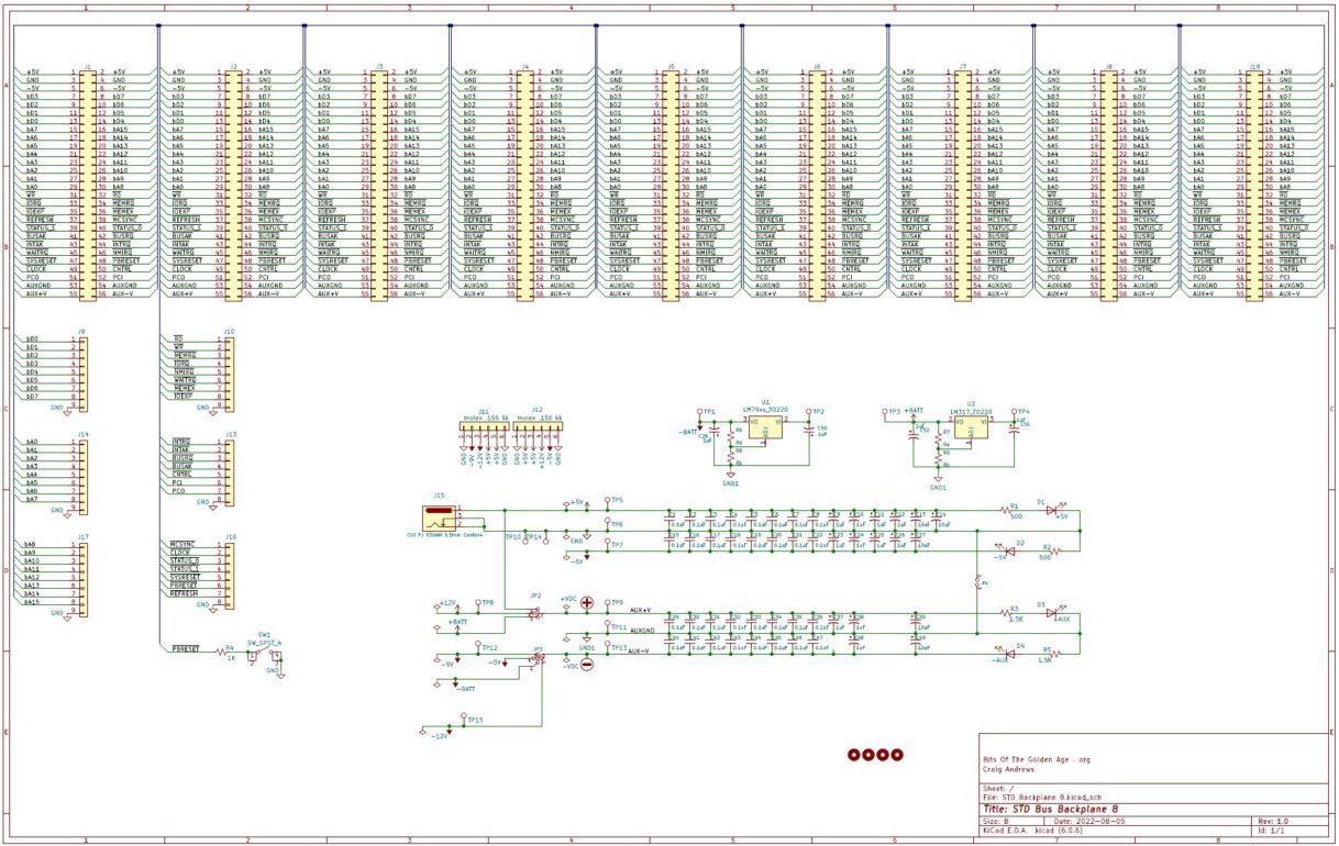 STD Bus Backplane 8+ Schematic » Bits Of The Golden Age