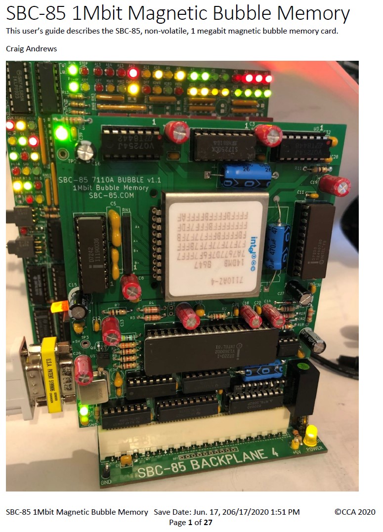 1Mbit Magnetic Bubble Memory Board Documentation » Bits Of The Golden Age