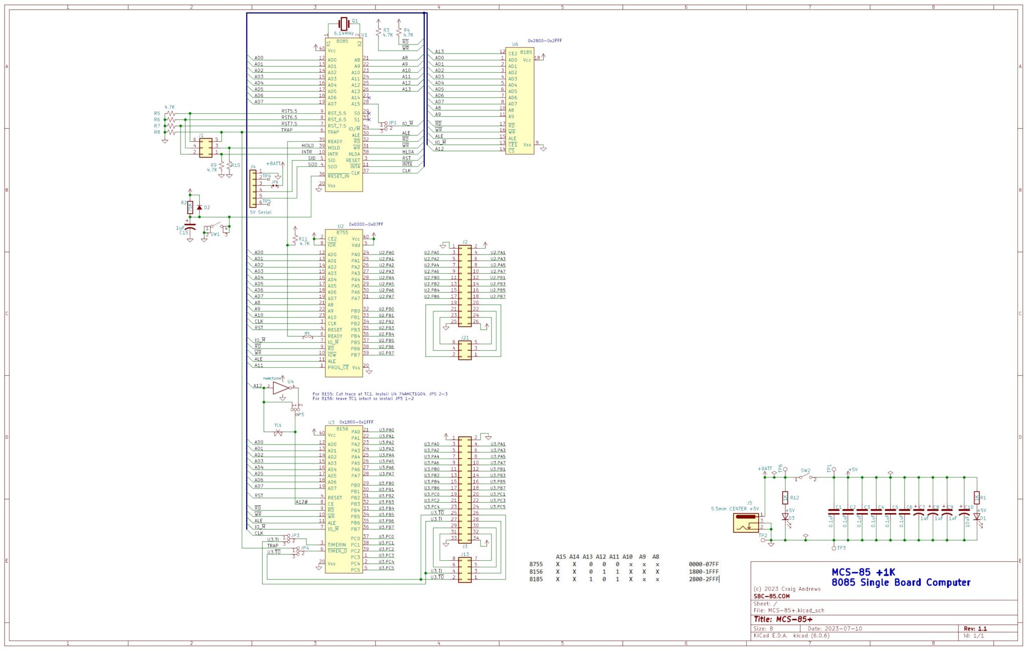 MCS-85+ Schematic v1.0 » Bits Of The Golden Age