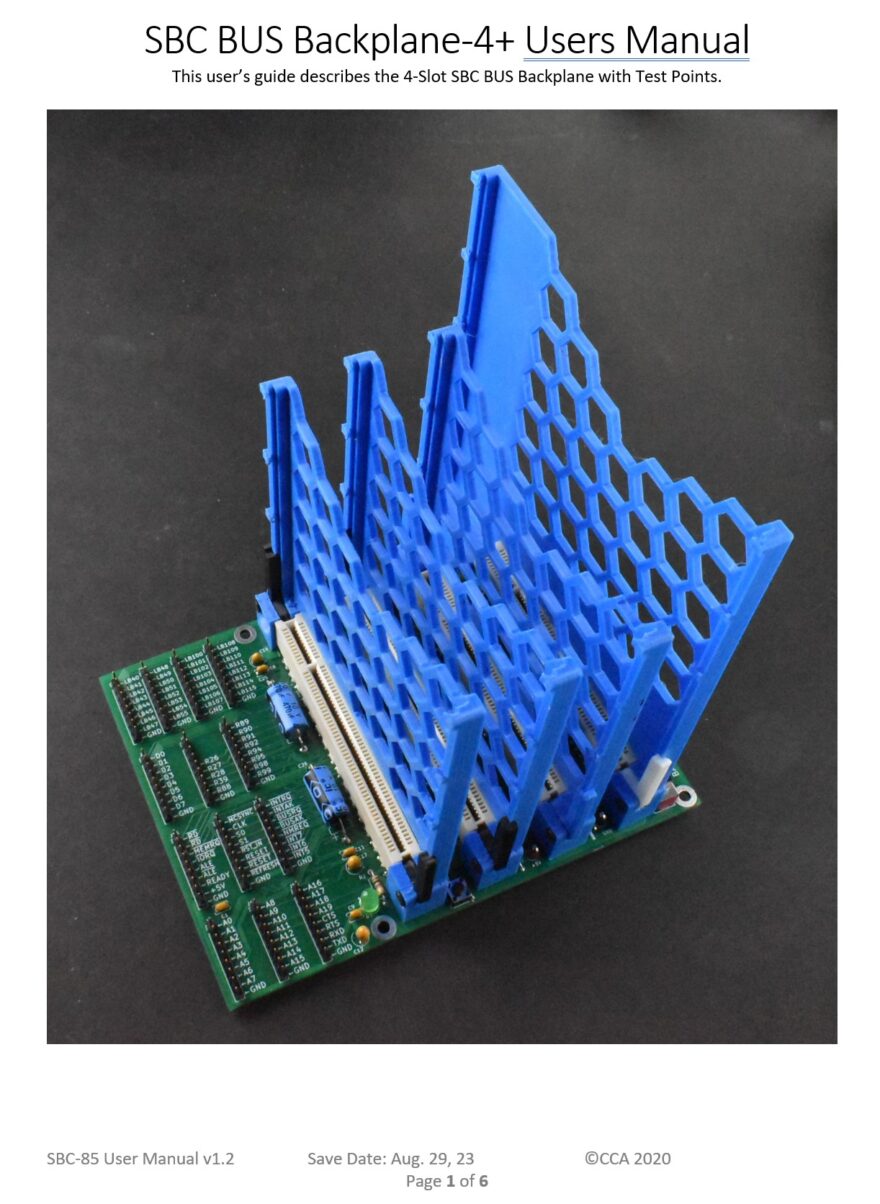 SBC BUS Backplane 4+ User's Manual » Bits Of The Golden Age