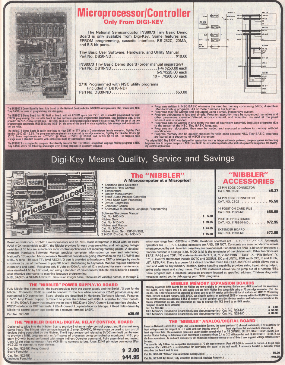 Digi-Key Catalog Nibbler Summer 1978 » Bits Of The Golden Age